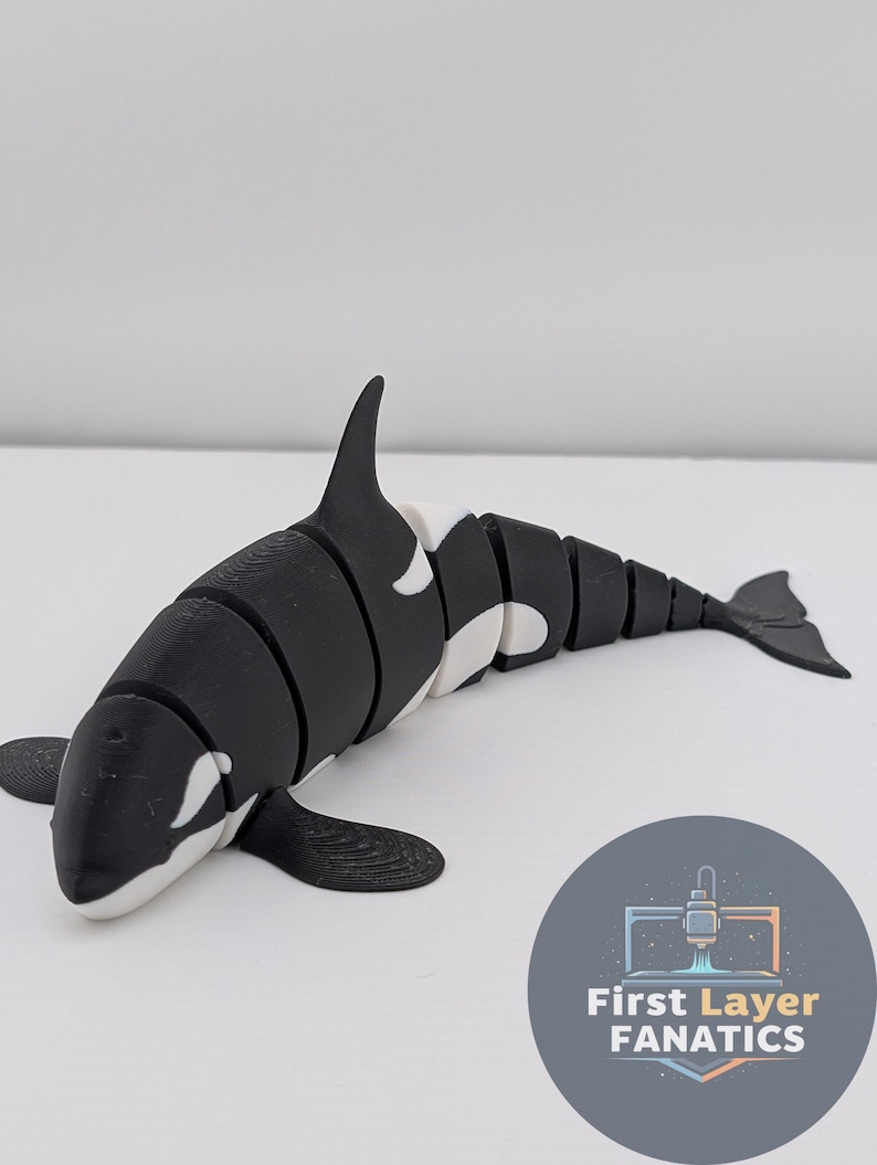 Articulated "classic Orca" Fidget Toy, 3D Printed Killer Whale Desk ...