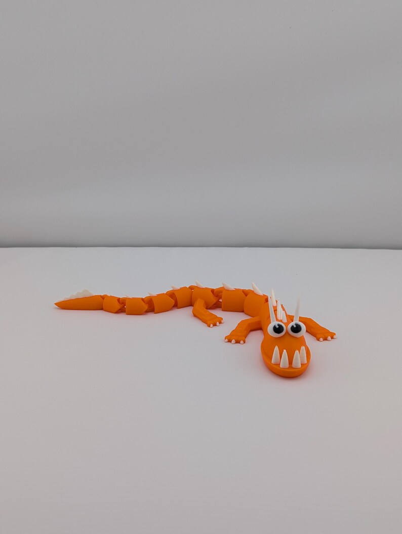 Goofy the Dragon – Articulated 3D Printed Toy | Flexible Orange Monster ...
