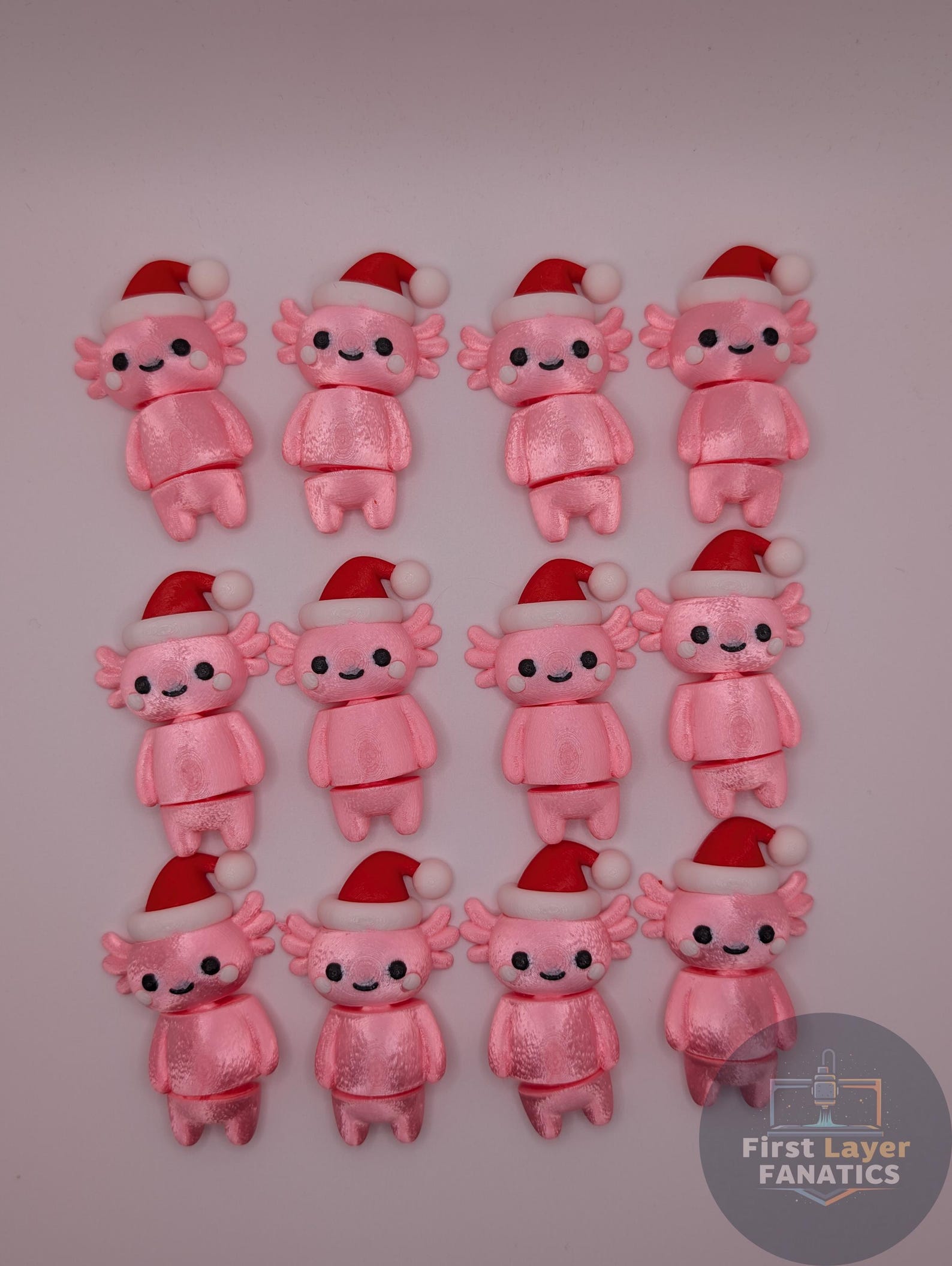Mini Santa Axolotl Toy | Flexible Desk Pet | Articulating Christmas ...