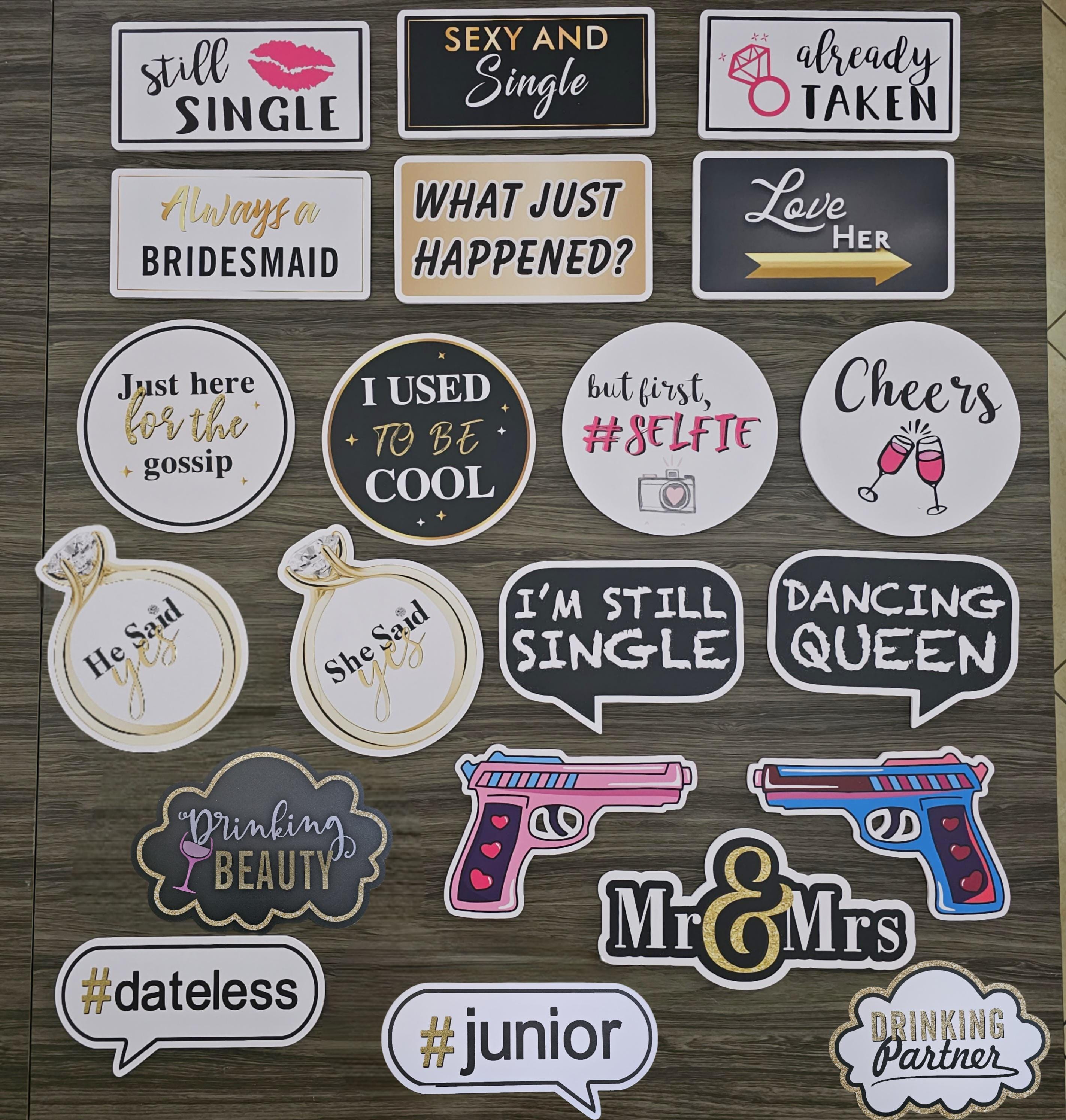 21 Design 11PCS Wedding Photobooth PVC Props Photobooth Signs Set #2 - Etsy
