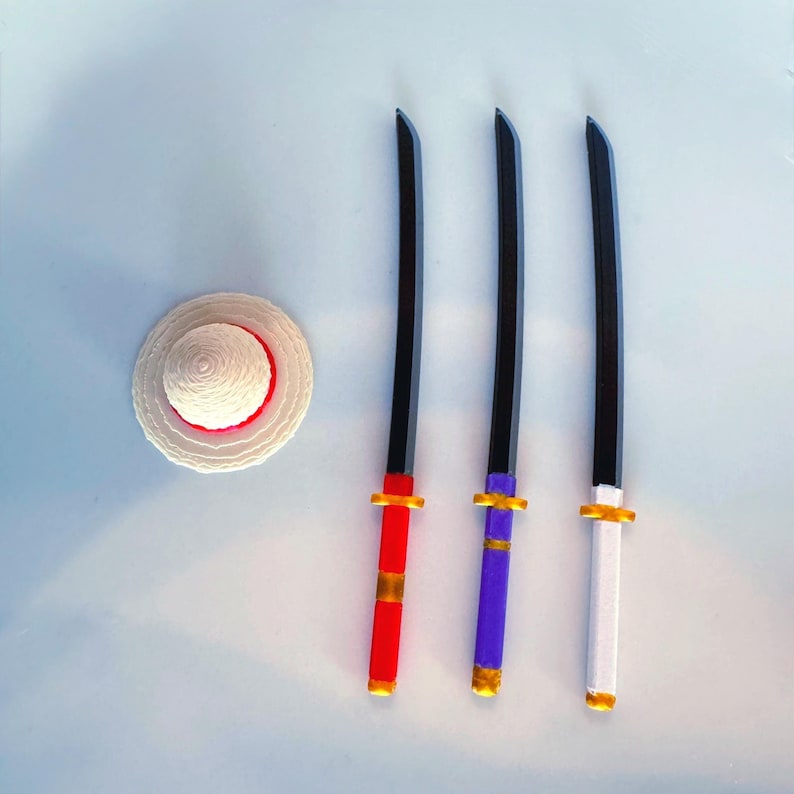 3D Printed One Piece Anime Accessory Pack for Dummy 13: Luffy's Hat and ...