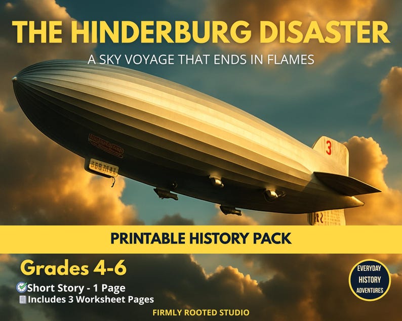 Hindenburg Disaster Worksheets for Grades 4–6 | Printable Reading ...