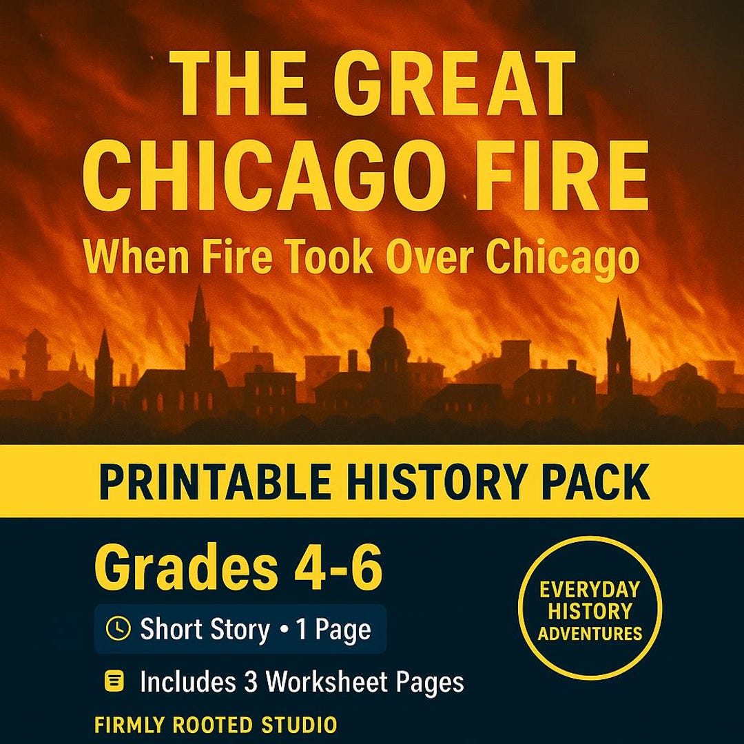Great Chicago Fire Reading Comprehension Worksheet | History Printable ...