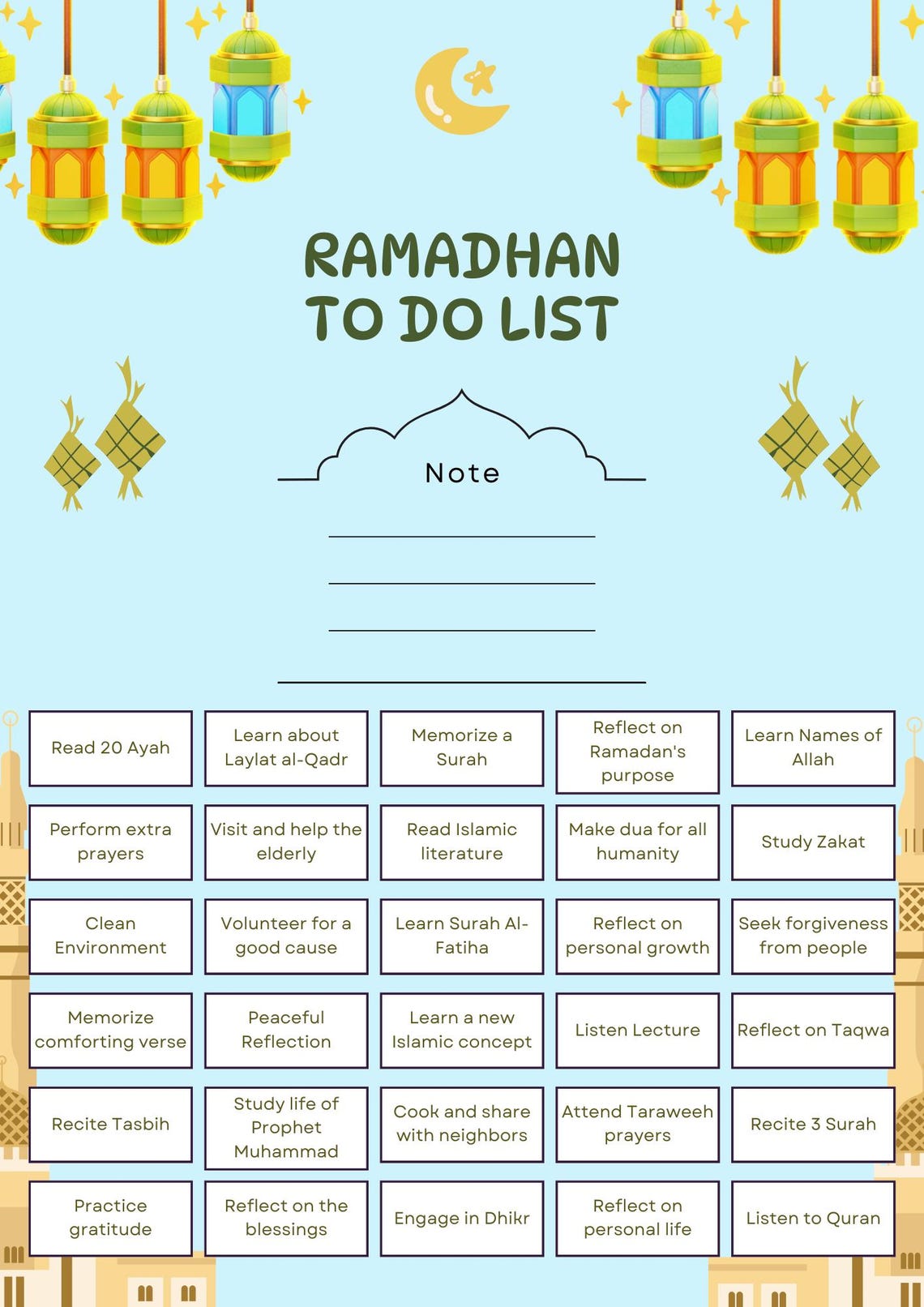 Printable Ramadan Planner for Kids , Islamic Activity Journal , Salah ...
