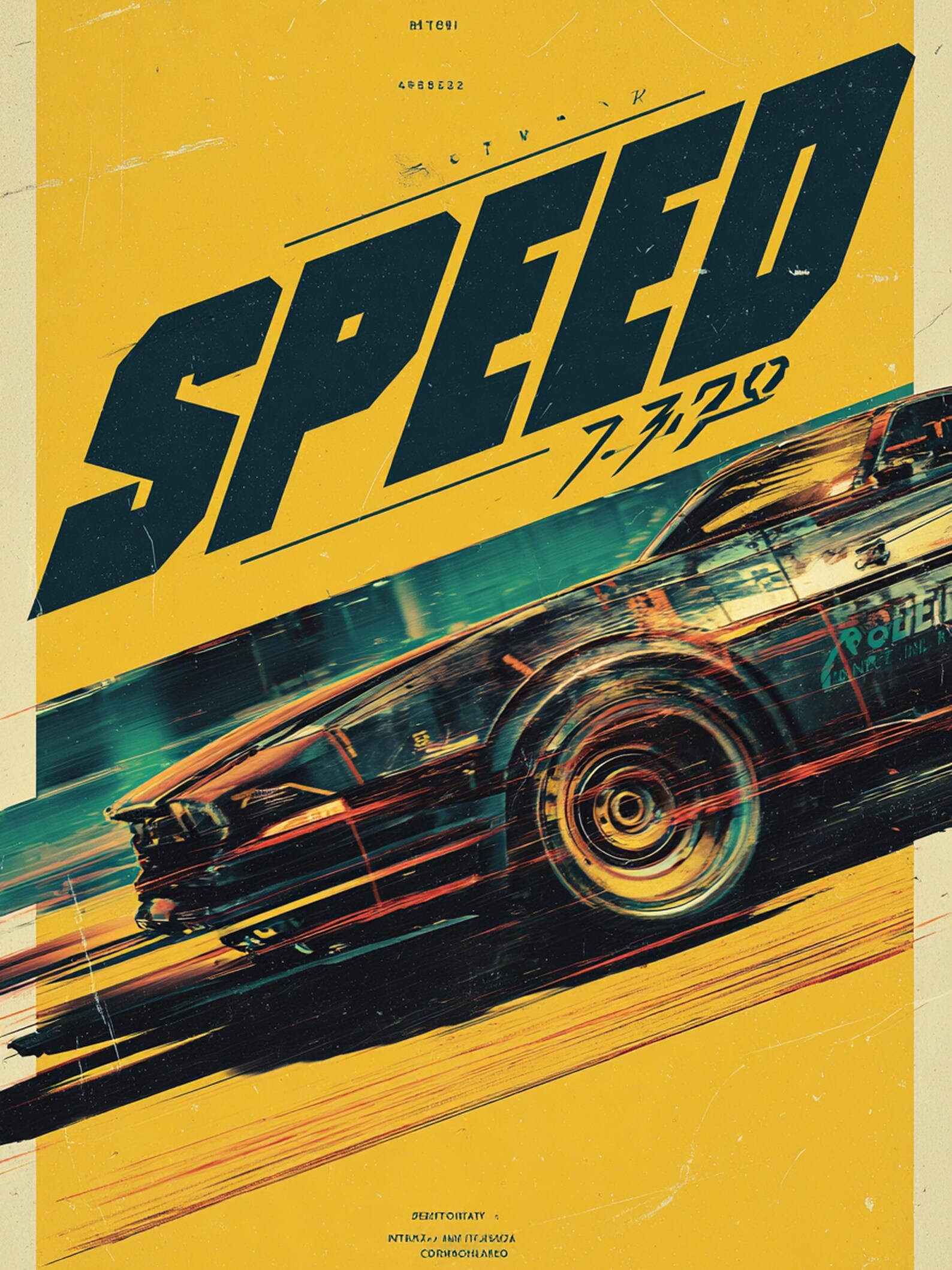 SPEED Racing Poster-retro Car Wall Art, 80s Vhs-inspired Print, Muscle ...