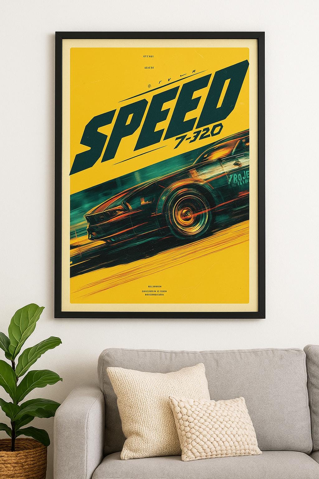 SPEED Racing Poster-retro Car Wall Art, 80s Vhs-inspired Print, Muscle ...