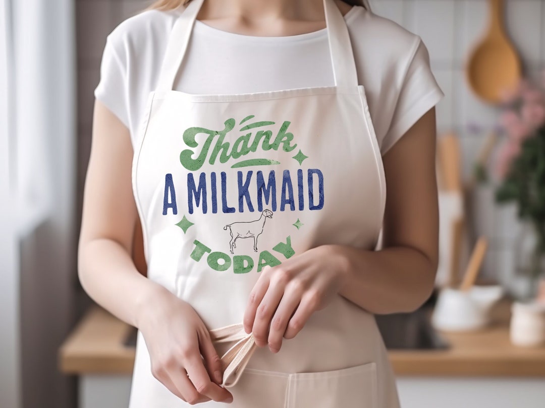 Thank a Milkmaid Today Apron Nubian Milk Goat Apron Kitchen Wear Barn ...