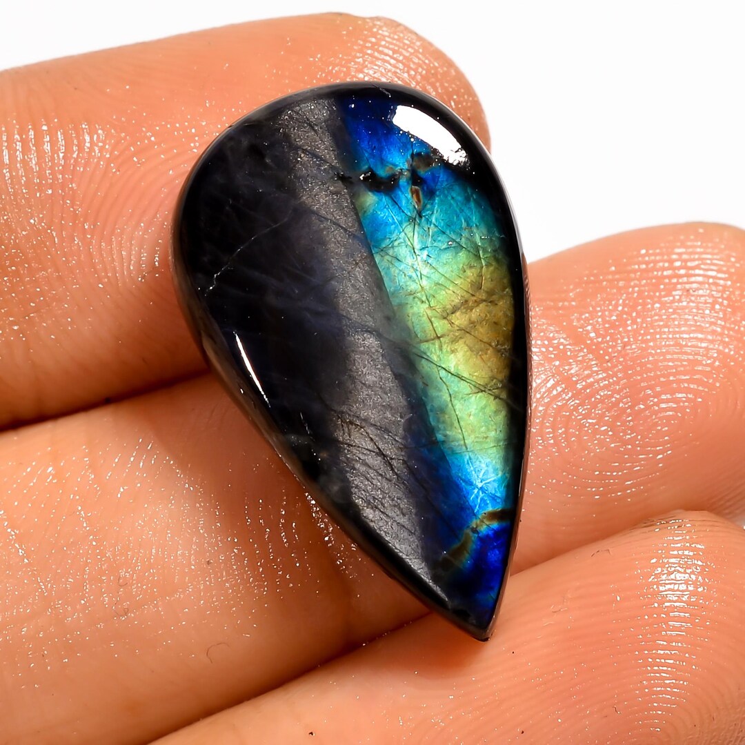 Natural Finland Spectrolite Pear Cabochon, Loose Gemstone, 17 Ct ...