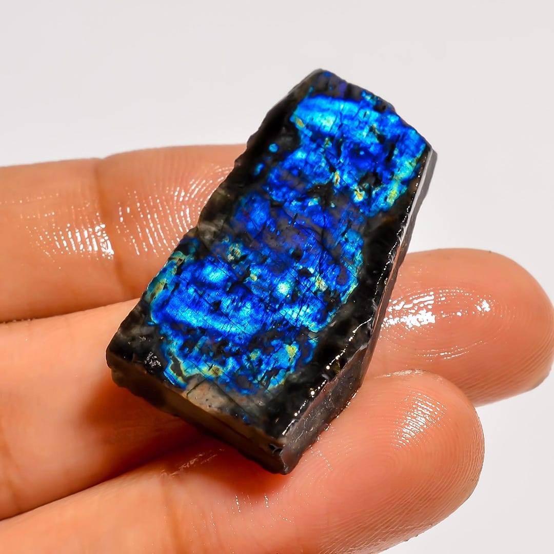 Finland Spectrolite Slice, Loose Gemstone (35.5 Ct, 33X18X4 Mm) - Etsy