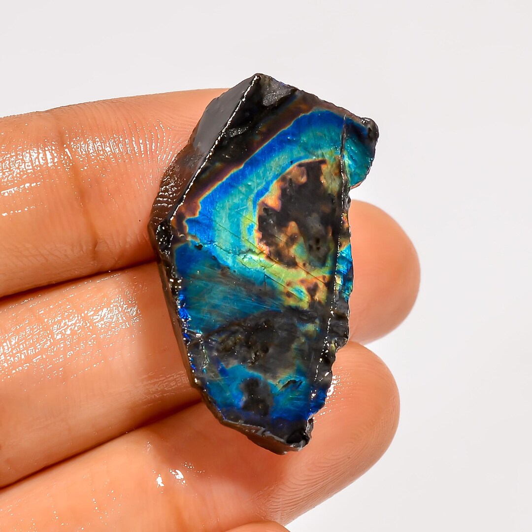 Natural Spectrolite Gemstone Slice, Finland, 34 Ct - Etsy