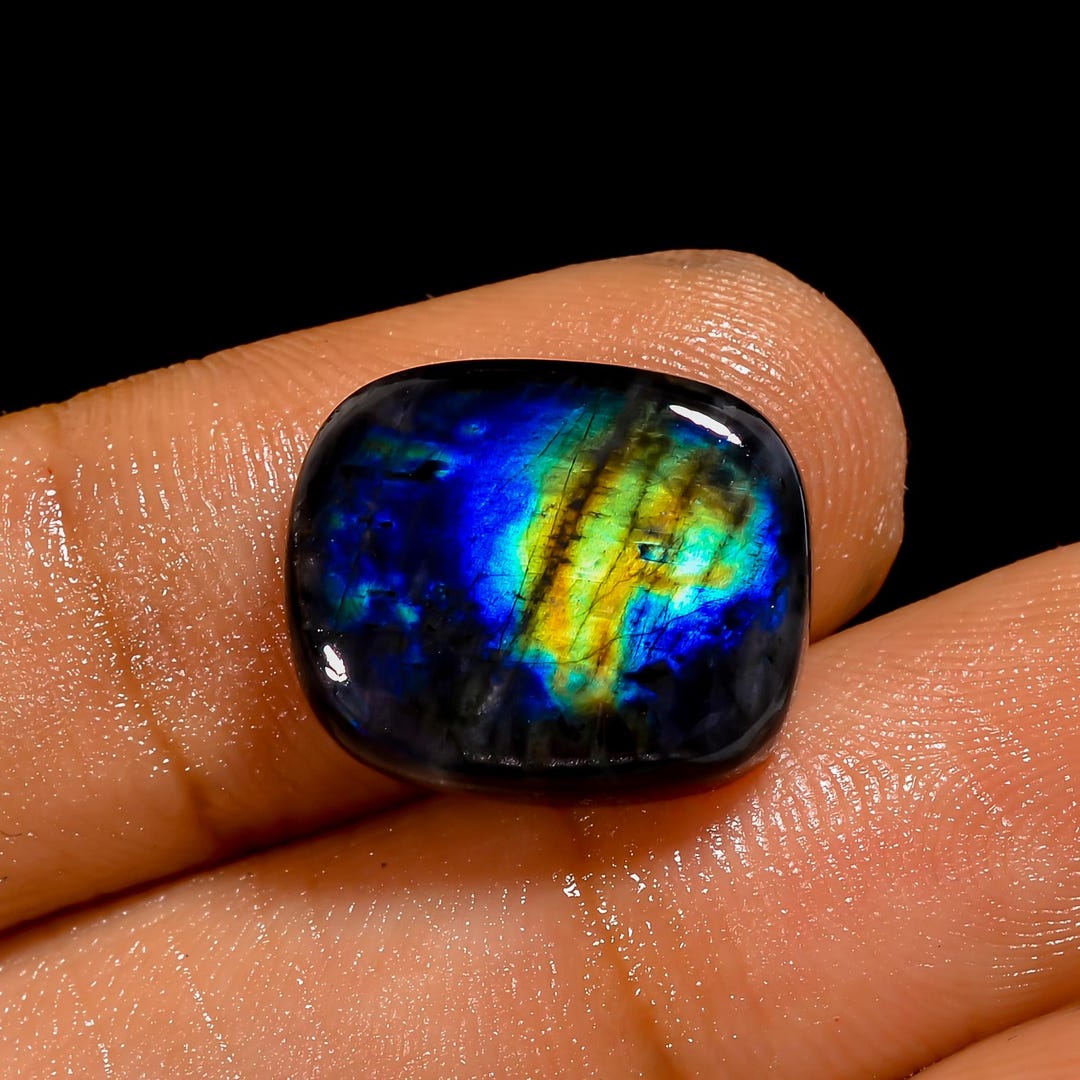Finland Spectrolite Cabochon, Radiant Cut Gemstone (15x13mm) - Etsy