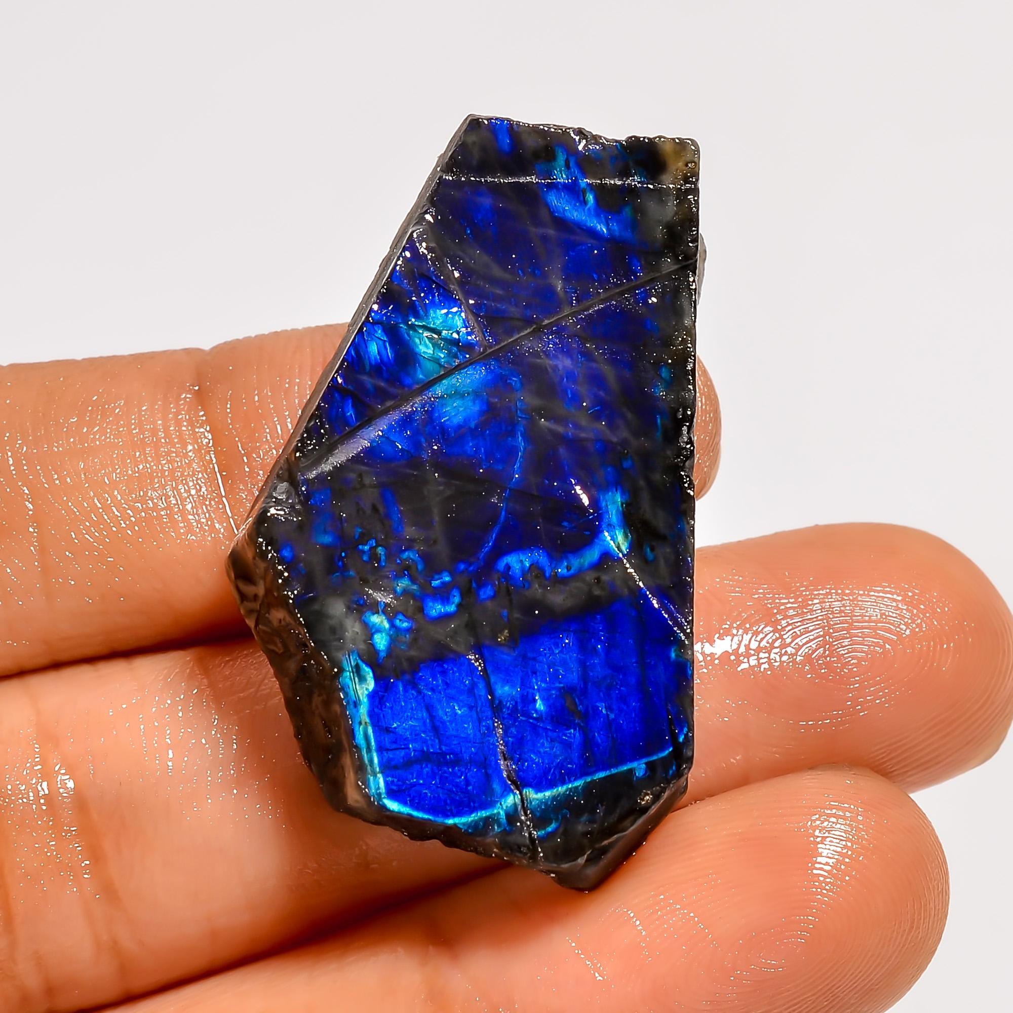 Natural Spectrolite Gemstone Slice: Finland, 50.5 Ct, 34x23mm - Etsy