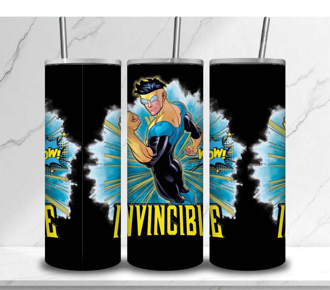 Invincible Superhero Tumbler: Comic Style 20oz Stainless Steel Cup - Etsy
