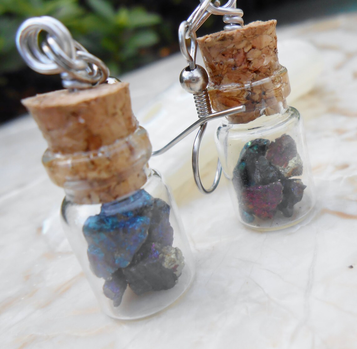 Chalcopyrite (peacock Ore)/ Bornite Raw Stone in a Mini Vial Earrings ...