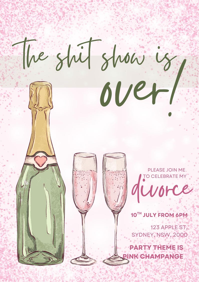Divorce Party Invitation Template / Digital Editable Invitation ...