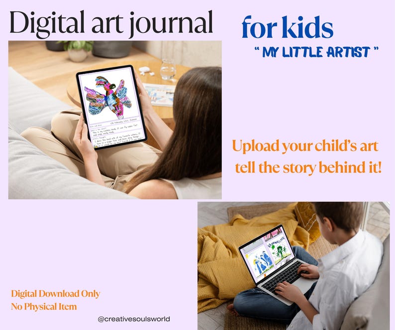 My Little Artist | Editable Kids Art Journal Canva Template | Digital ...