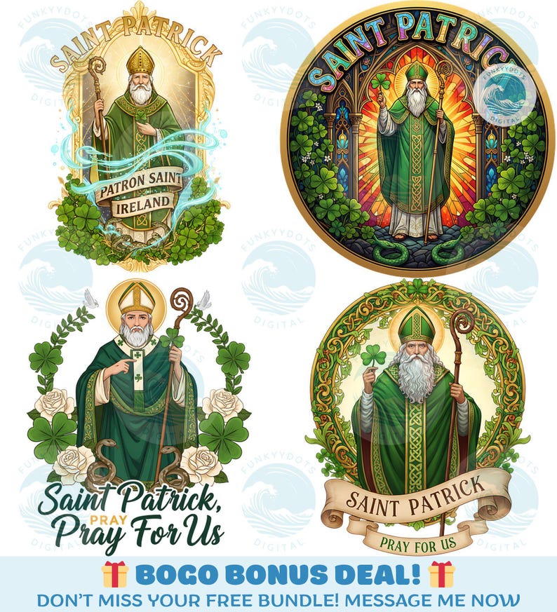 Lucky Shamrock Png Bundle, 20 PNG St Patrick Day, Saint Patrick Png ...