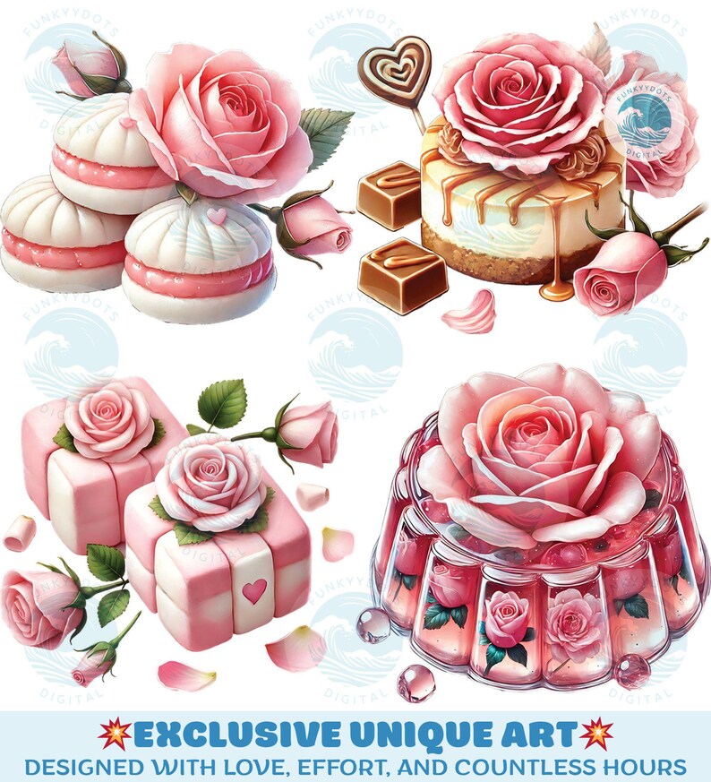 Watercolor Sweet Valentine Clipart Bundle, 20 PNG Pink Valentines ...