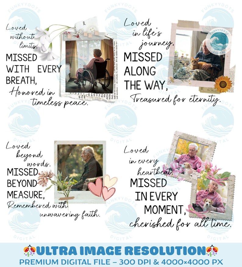 Missed Beyond Measure Canva Template, 6 PNG Loved Beyond Words, Custom ...