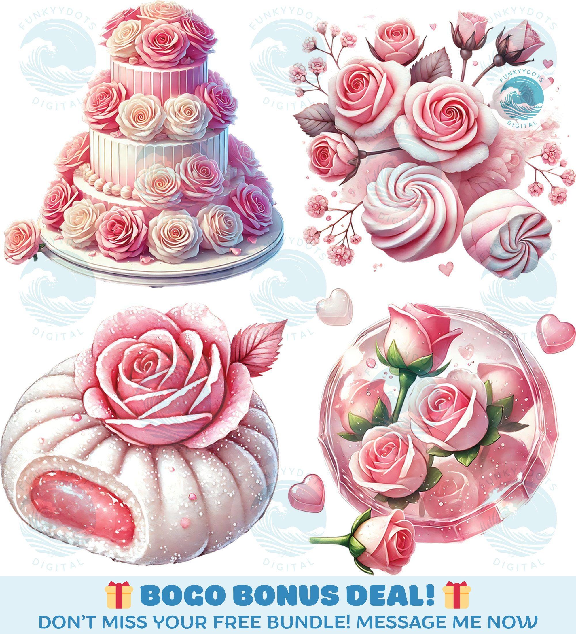 Watercolor Sweet Valentine Clipart Bundle, 20 PNG Pink Valentines ...