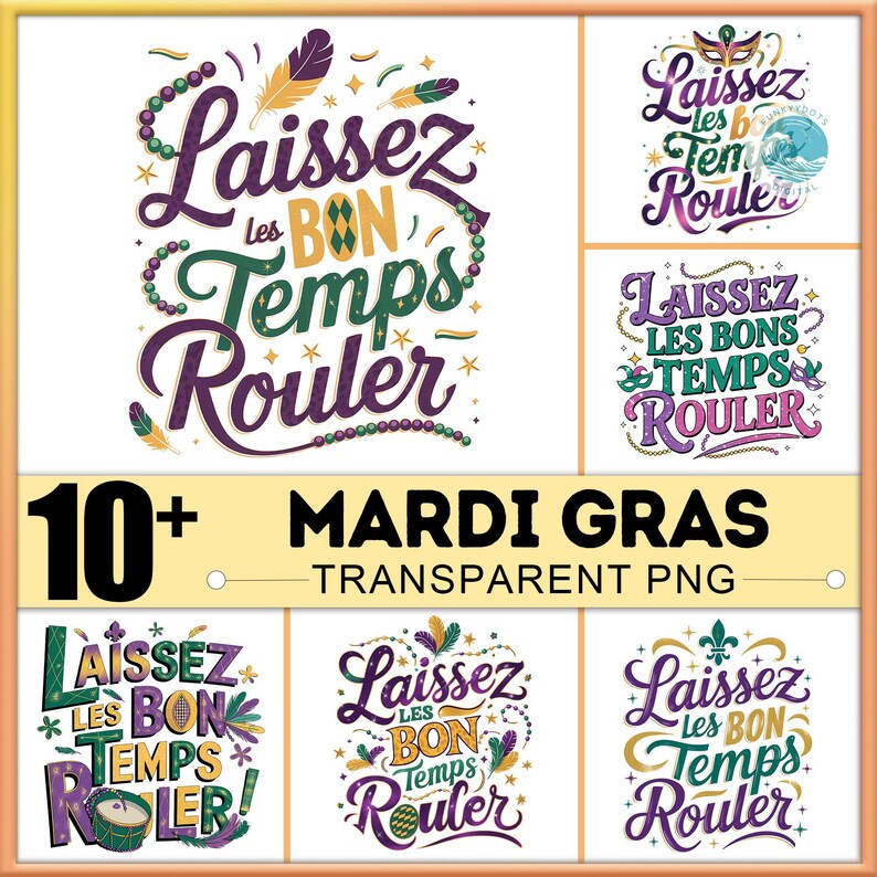 Fleur De Lis Png Bundle, 10 PNG Beads Louisiana, Laissez Les Bons Temps ...