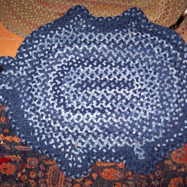 Denim Braided Rug - Etsy