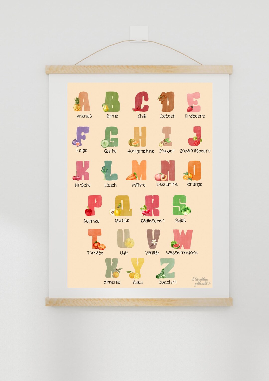 ABC Poster Fruits & Vegetables I A2 A3 A4 I Alphabet for Children I ...