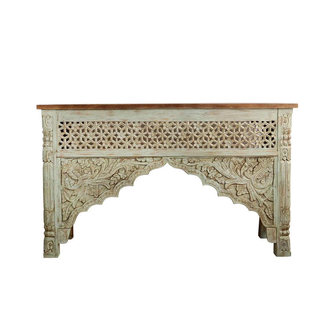 New Handmade Foldable Hand-carved Wooden Console Table Features Finish ...