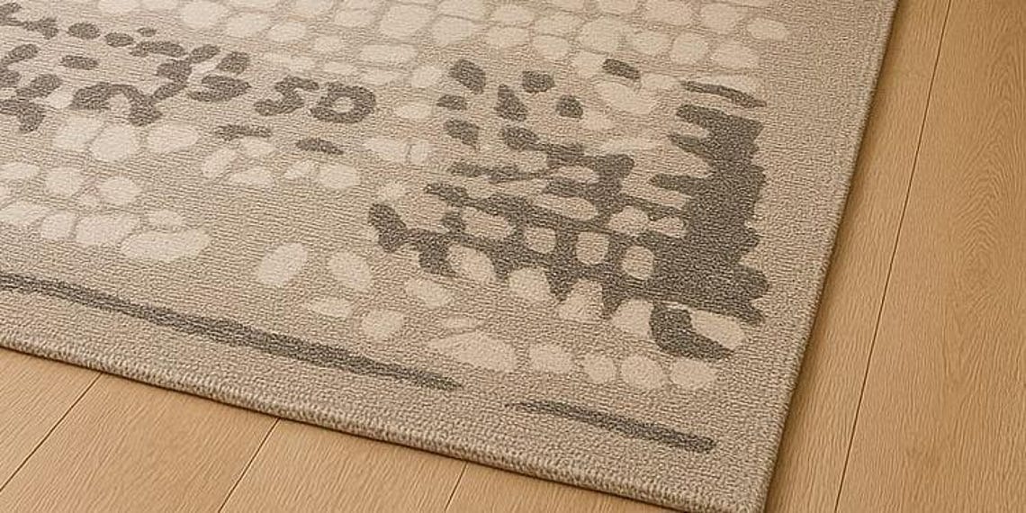 Abstract Pebble Pattern Area Rug – Modern Gray & White Textured Carpet ...