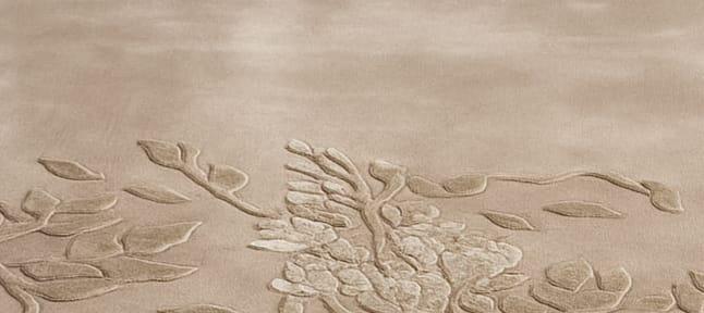 Floral Embossed Beige Viscose Rug: Hand-tufted Luxury Carpet - Etsy