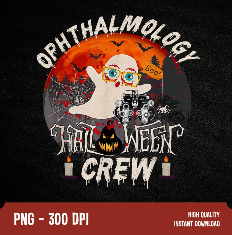 Ophthalmology Halloween Crew Digital File, Halloween Ghost, Optometry ...