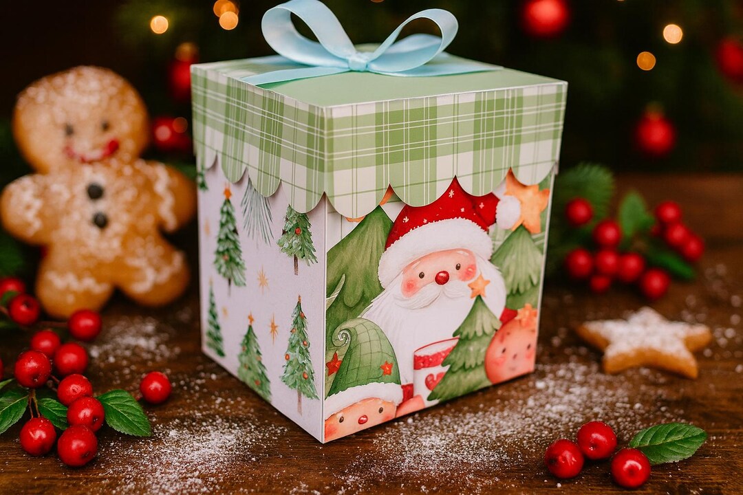 Christmas Mini Panettone Gift Box Template | Printable Treat PDF ...