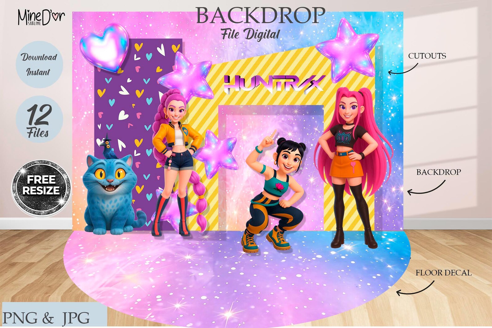 Printable Kpop Huntrix Cutouts Cute Idol Warriors Standee Party Prop ...