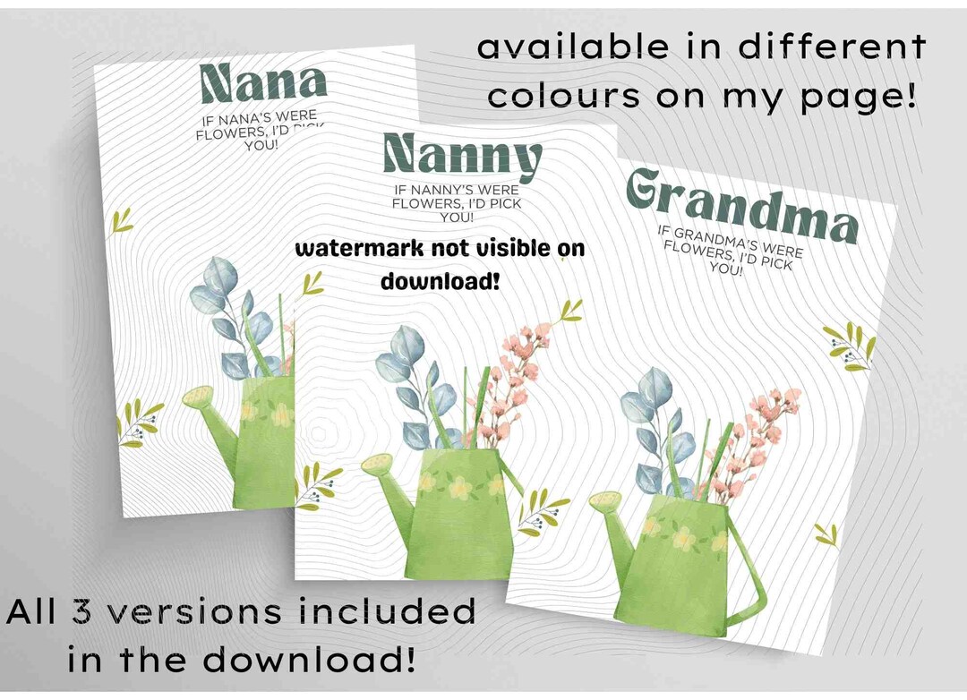 Nanny Flower Handprint Craft for Kids, Digital Download - Etsy