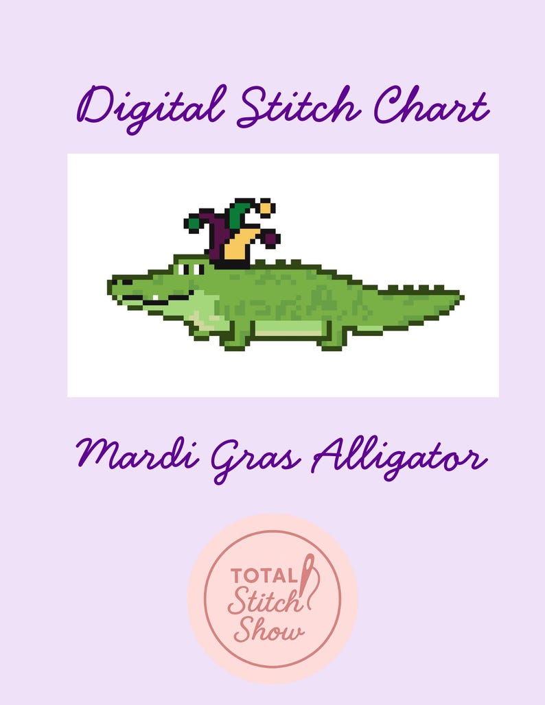Mardi Gras Alligator Digital Needlepoint Stitch Chart - Etsy