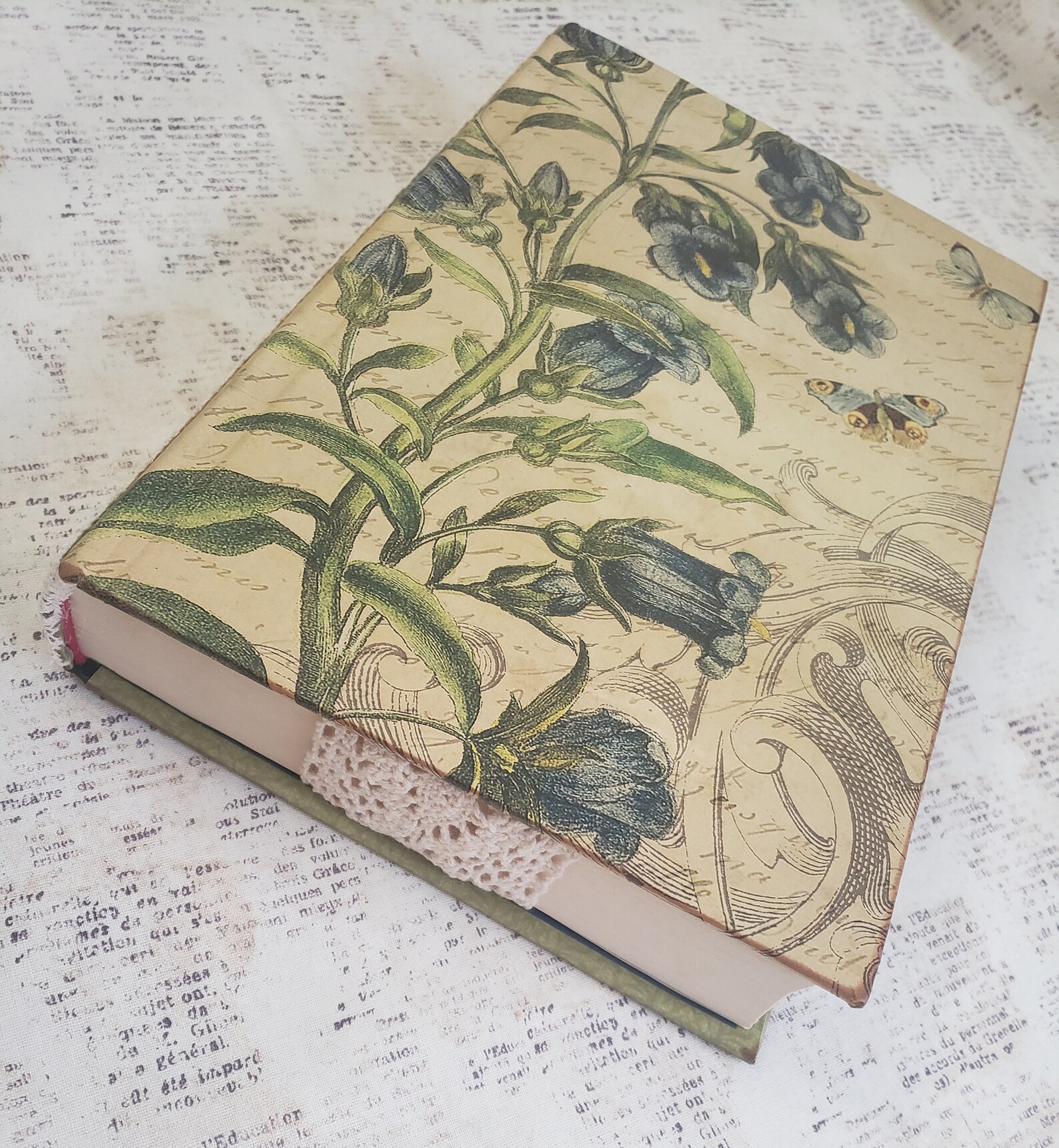 Vintage Florals Embellished Book | Etsy