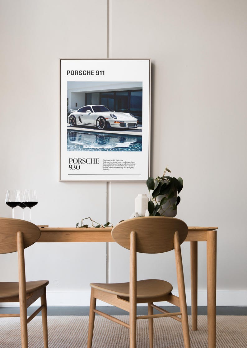 Porsche 911 Print, Minimalist Car Poster, Porsche Wall Decor ...