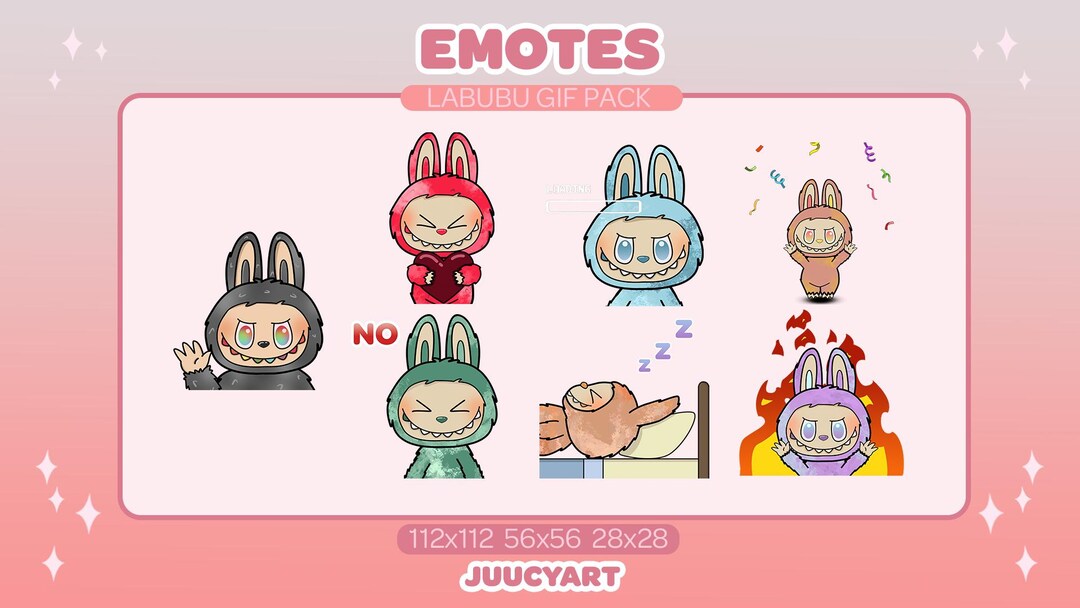 Labubu Animated Emote Pack – 7 Cute Twitch Emotes - Etsy