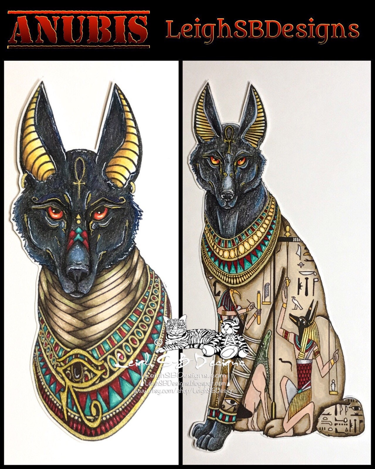 Anubis Egyptian God of the Dead Digi Art Stamp of a - Etsy