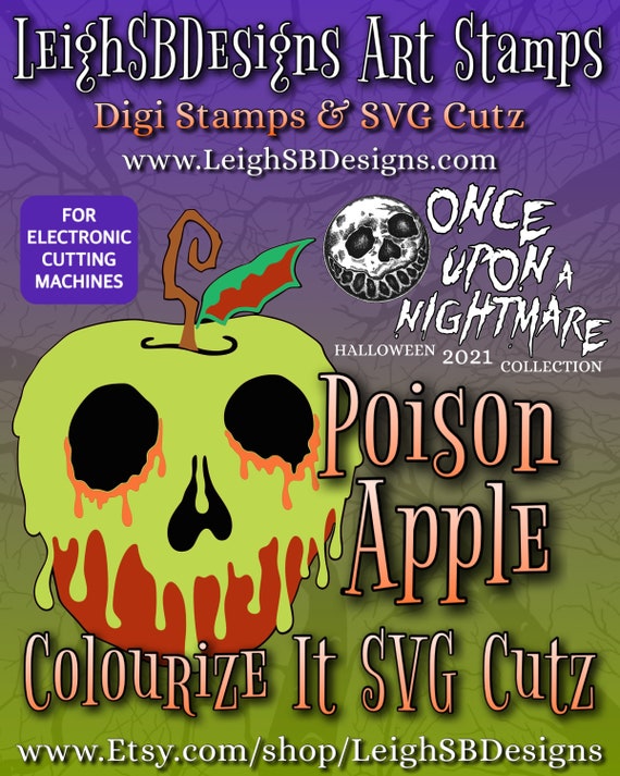 Poison Apple Colourize It SVG Cutz Set Once Upon a Nightmare | Etsy