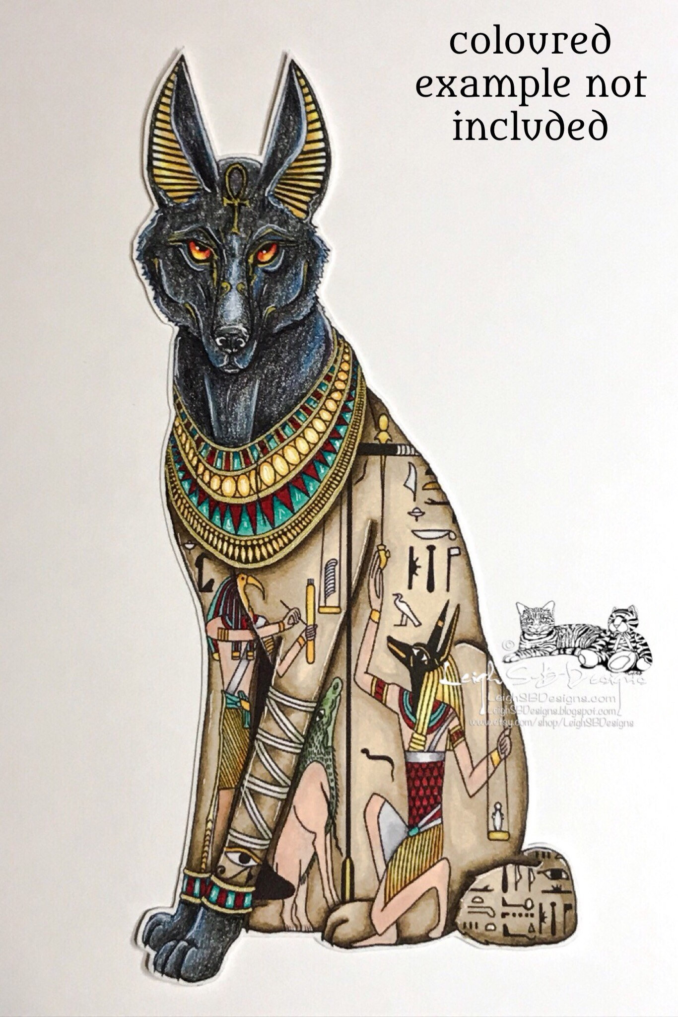 Anubis Egyptian God of the Dead Digi Art Stamp of a - Etsy