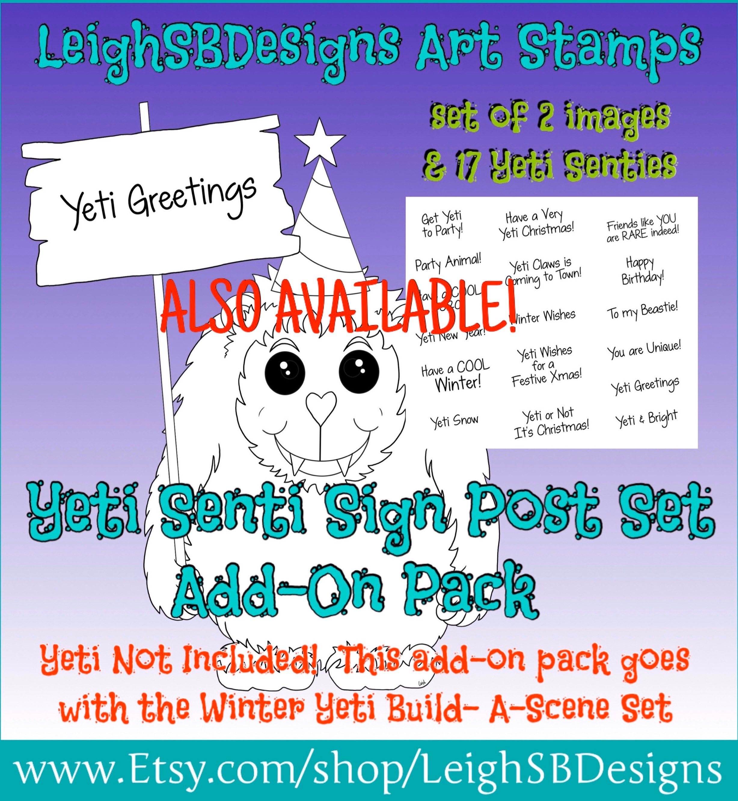 Winter Yeti Build-a-scene Set Cute Cartoon Yeti Scene - Etsy