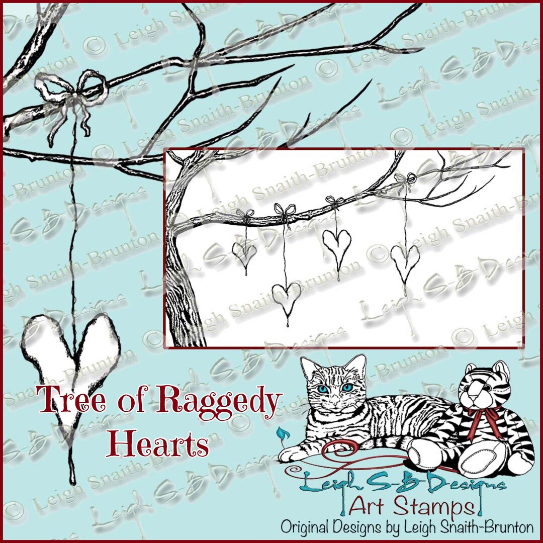 Tree of Raggedy Hearts A Bare Tree Branch With 4 Hanging - Etsy