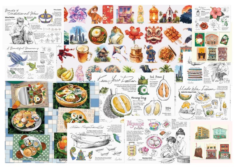 Malaysia Postcard Bundle: Travel Art, Cultural Gift Set - Etsy