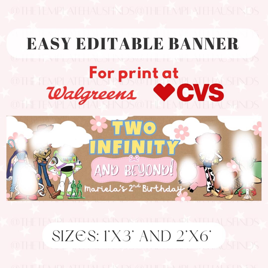 Pastel Two Infinity Banner | Toy Inspired 2nd Birthday Backdrop ...