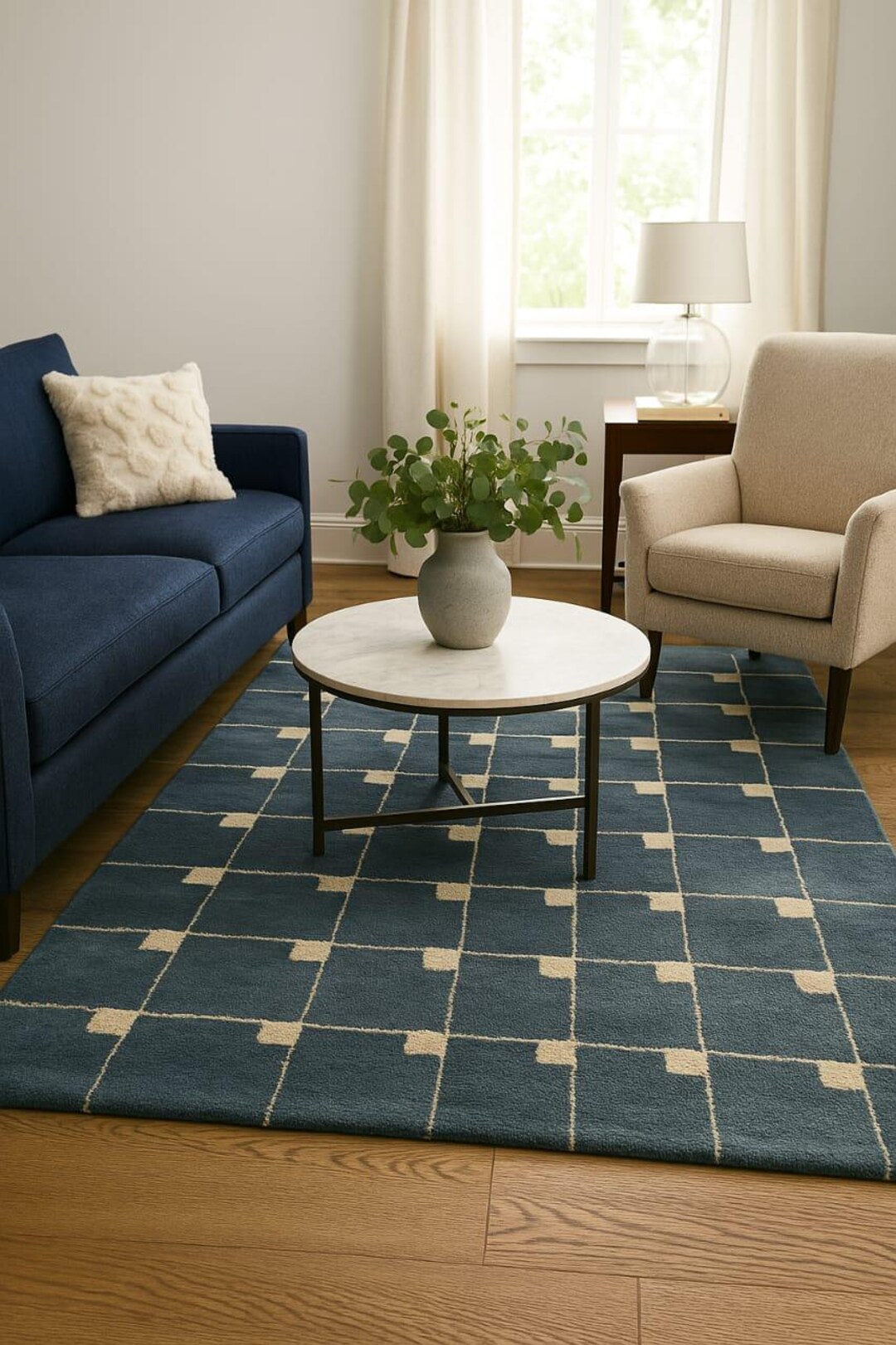 Modern Grid Corner Handmade Tufted Carpet Modern Minimalist Tufted Rug ...