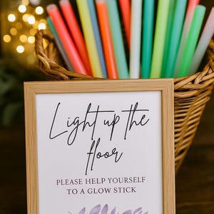 Digital Wedding Sign | Instant Download | Reception Sign | Glow Stick ...
