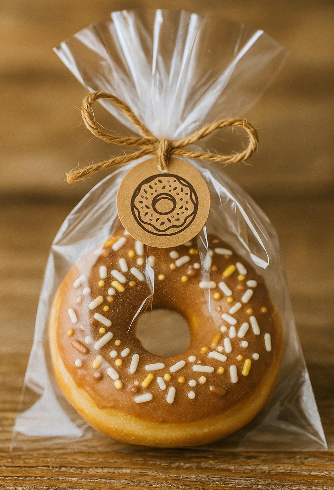 Mini Donut Gift Tags – Set of 50 • 1 Inch Kraft Brown Tags • Donut ...