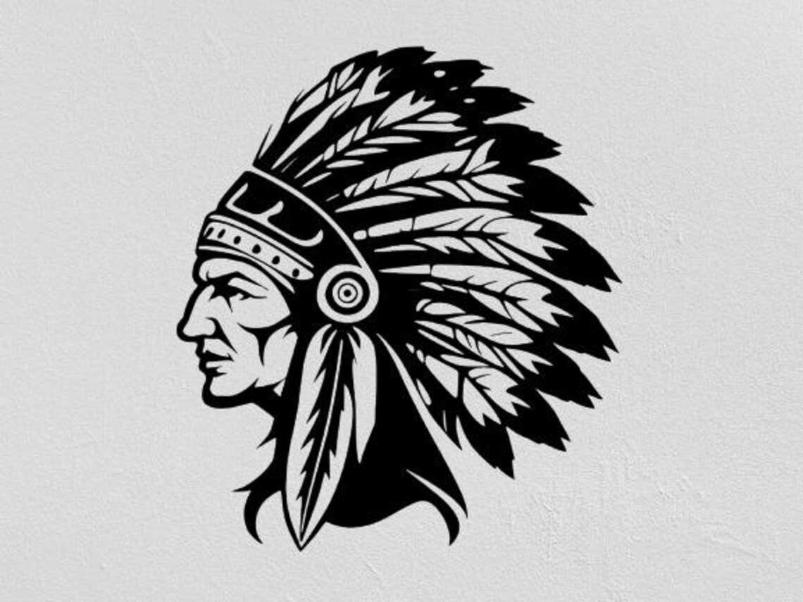 Tribal Chief Headdress, Native American Indian, SVG PNG WEBP (digital ...
