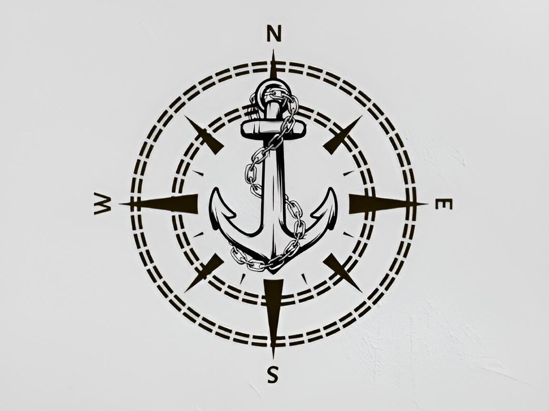 Nautical Anchor Compass SVG: Marine Tattoo Clipart (digital Download - Etsy